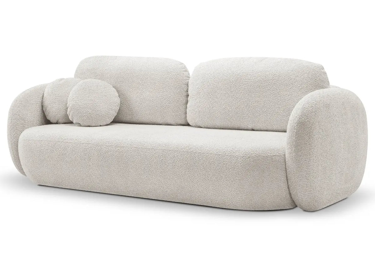 Modna sofa w tkaninie Boucle! Ciesz się wygodną w modnym wydaniu! - www.heydoo.pl